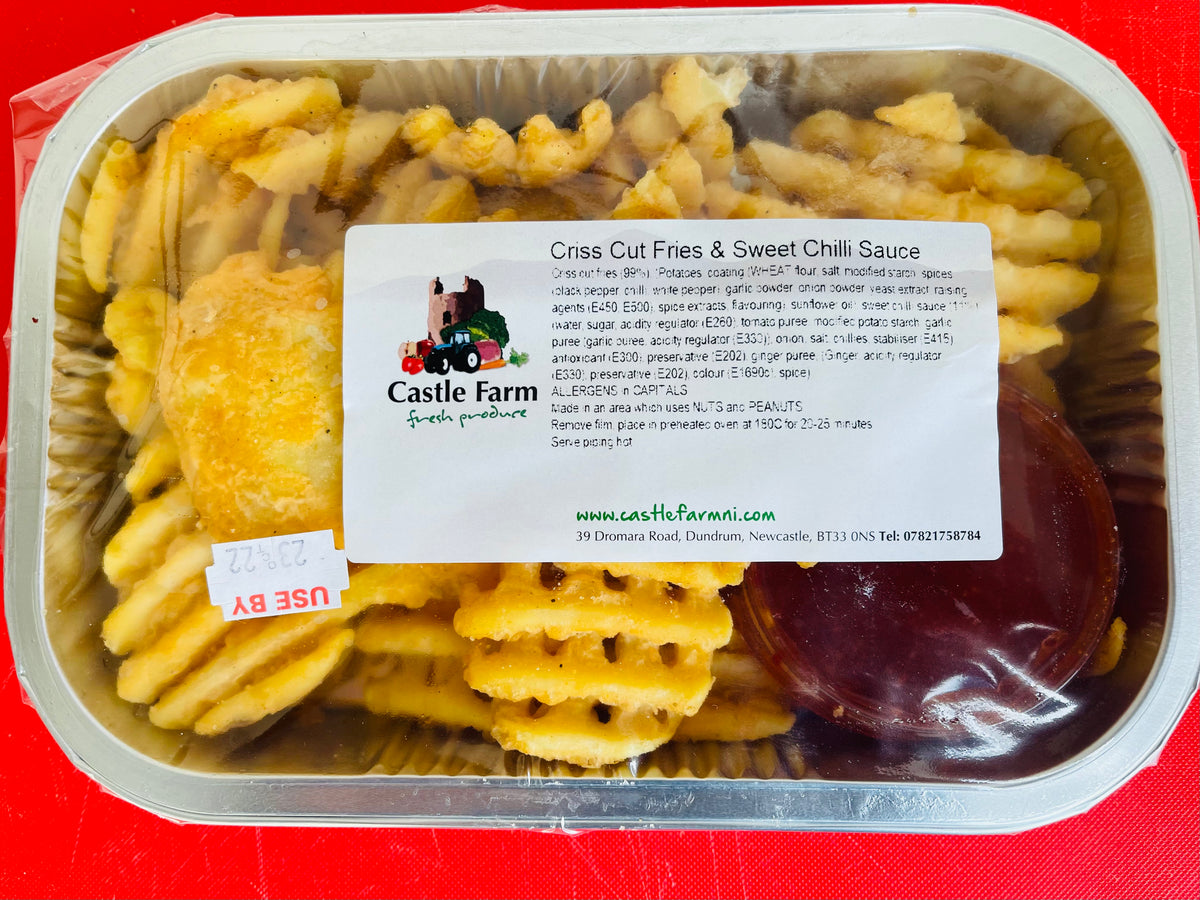 Criss cut fries and sweet chilli sauce – Castle Farm Fresh Produce